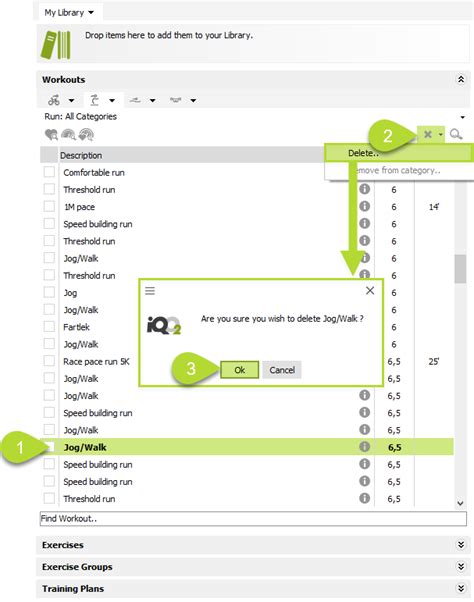 How Do I Delete A Item From The Library Iqo2