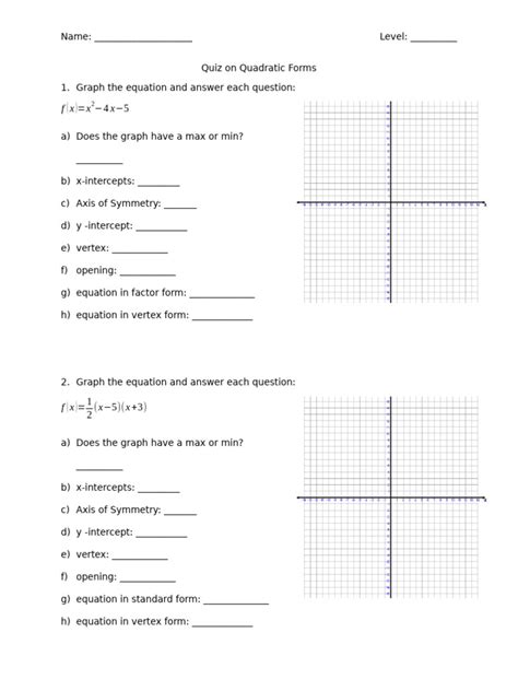 Quiz On Quadratic Formss Pdf