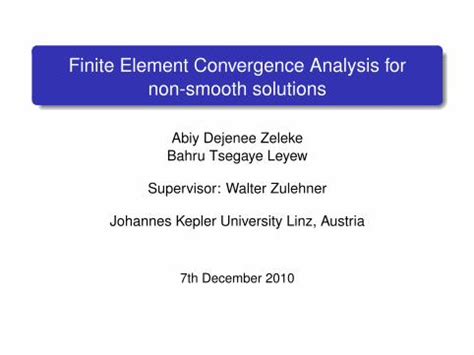 PDF Finite Element Convergence Analysis For Non Smooth Solutions DOKUMEN TIPS