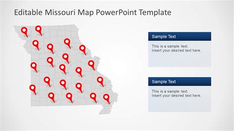 Ppt Map Of Missouri Gray Outline Slidemodel