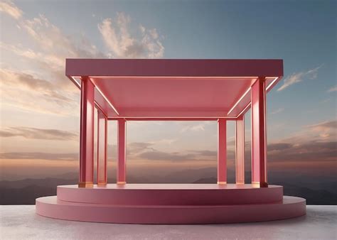 Premium Psd Crimson Backdrop Scarlet Dais Cerise Skyline Ruby