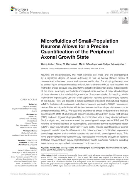 Pdf Microfluidics Of Small Population Neurons Allows For A Precise Quantification Of The