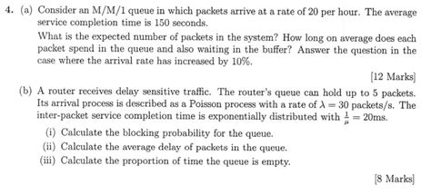 solved a consider an m m 1 queue in which packets arrive