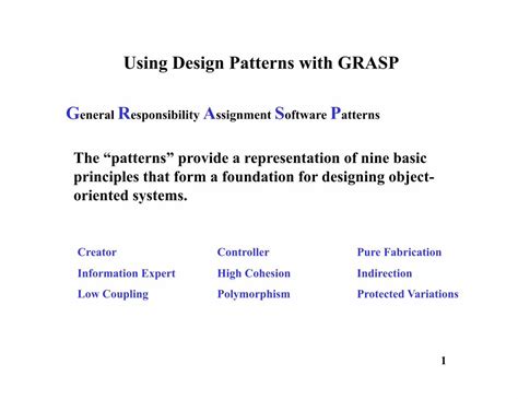 pdf using design patterns with grasp general …jin 3132 lectures dp 13
