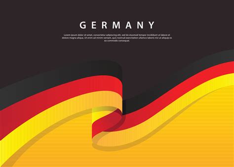 Germany Flag Flowing Germany Flag On Black Background Vector Illustration Template 12003176