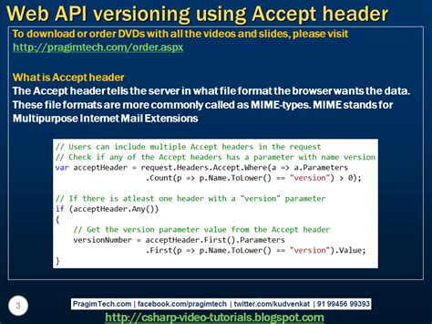 Sql Server Net And C Video Tutorial Web Api Versioning Using Accept