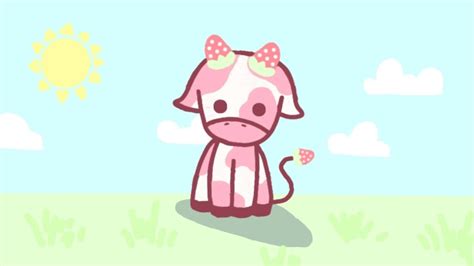Kawaii Strawberry Cow Wallpaper Adorable Decor For Every Room