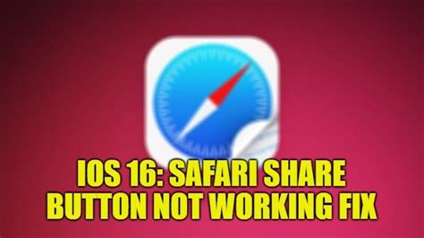 Ios 16 Safari Share Button Not Working How To Fix