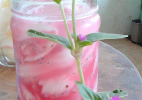 Resep Es Kelapa Muda Selasih Edisi Sirup Buah Naga Oleh Mawar Mwrkitchen Cookpad