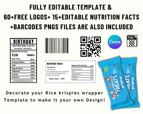 22gr Rice Krispies Template Rice Krispies Treats Rice Krispies Wrapper Party Template