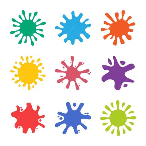 페인트 스플래시 아이콘의 집합입니다 프리미엄 벡터