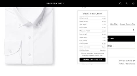 Standard Sizes Types Of Fit And Size Charts Proper Cloth Help