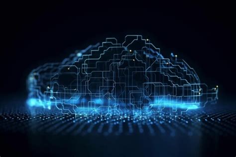 Premium Ai Image Abstract Cloud Computing Concept 3d Rendering Toned Image Double Exposure