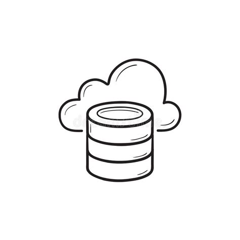 Cloud Database Hand Drawn Outline Doodle Icon Stock Vector