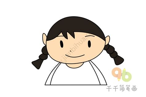 麻花辫小女孩头像简笔画图片人物头像