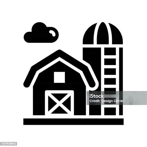사일로 벡터 솔리드 아이콘 디자인 일러스트레이션 백색 배경 Eps10 파일에 농업 및 농업 기호 헛간에 대한 스톡 벡터 아트 및 기타 이미지 Istock