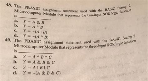 Solved 48 The Pbasic Assignment Microcomputer Module That