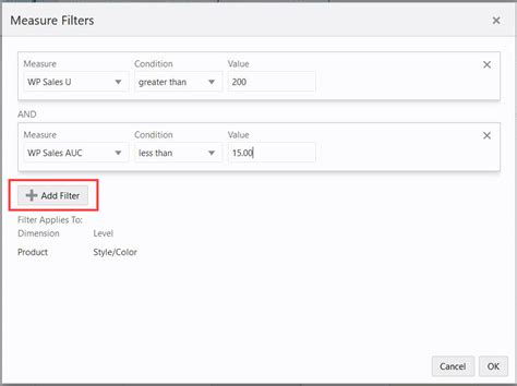 measure filtering