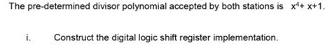 Solved The Pre Determined Divisor Polynomial Accepted By