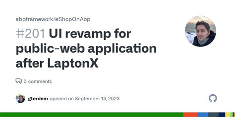 ui revamp for public web application after laptonx · issue 201 · abpframework eshoponabp · github