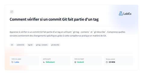 Comment Vérifier Si Un Commit Git Fait Partie Dun Tag Labex