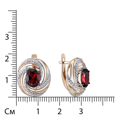 Серебряные серьги с гранатами - купить в ювелирном магазине
