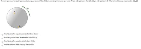 Solved A Merry Go Round Is Rotating At Constant Angular