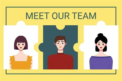 Vector Illustration Of A Team Of People In Puzzle Pieces Teamwork