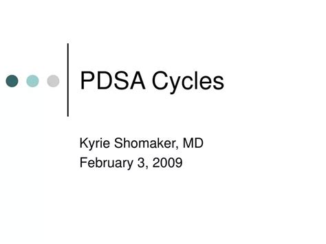 PPT PDSA Cycles PowerPoint Presentation Free Download ID