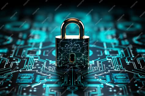 premium ai image lock symbolizing network security through coding
