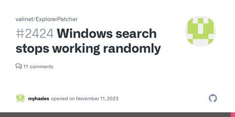 Windows Search Stops Working Randomly · Issue 2424 · Valinetexplorerpatcher · Github