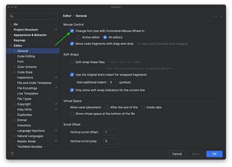 Change The Editor Font Size Using The Mouse Wheel JetBrains Guide