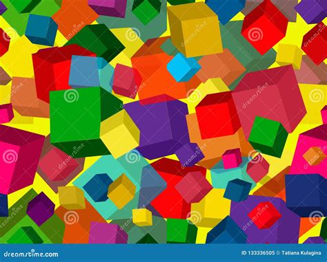 seamless geometric pattern with cubes stock illustration