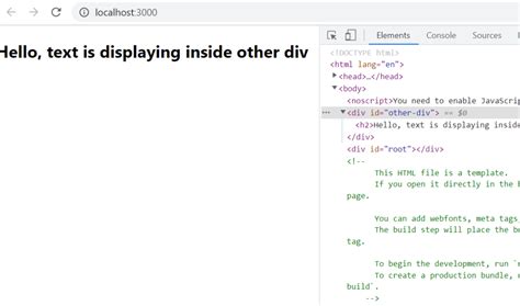 Display Html Element Outside Of The Root Element In React Js 18 What