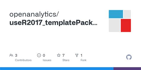 GitHub Openanalytics UseR2017 TemplatePackageExample
