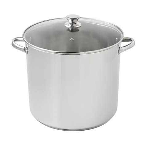 Mainstays Stainless Steel Quart Stock Pot With Glass Lid Walmart Com