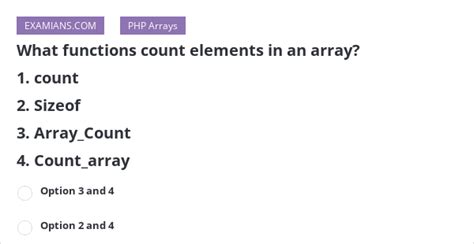 What Functions Count Elements In An Array 1 Count 2 Sizeof 3 Array