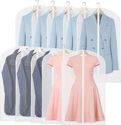 Simple Houseware 65 Inch Translucent Garment Bags With Zipper For Gowns Suits