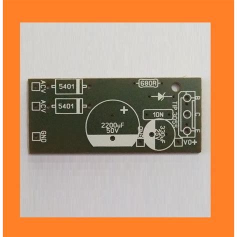 Jual Pcb Power Supply Regulator Single Volt Pakai Transistor Dan Dioda Zener Shopee Indonesia