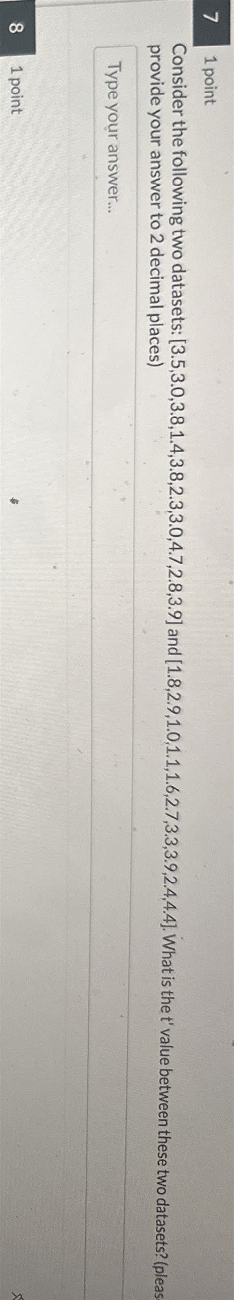 Solved 71 ﻿pointconsider The Following Two Datasets