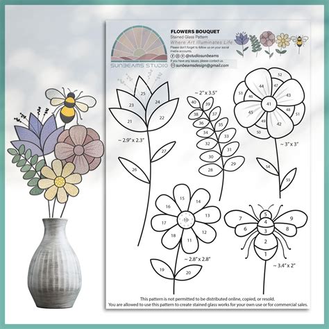 Printable Flower Stained Glass Patterns Daily Planner Sheet