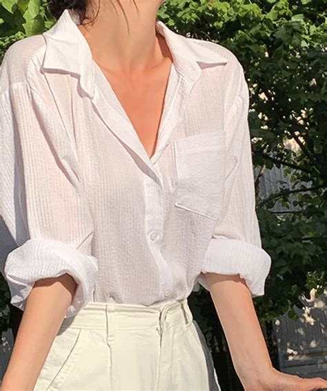 파스텔타임 남자친구 포켓 블라우스 셔츠