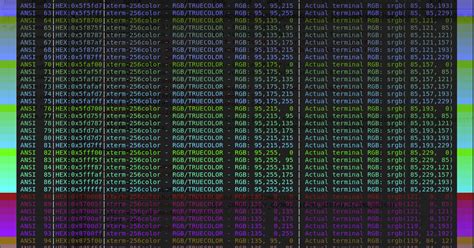 Shell Scripts And One Liners Terminal Color Analyzer Prints True RGB Values For Terminal Colors