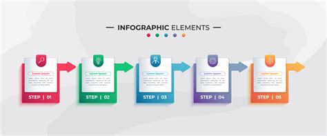 Colorful Label And Arrow Infographic Elements For Business