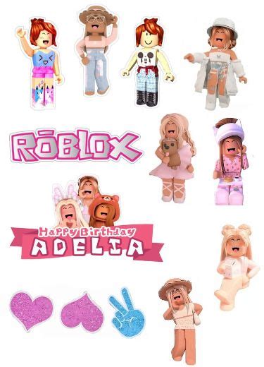 Вафельна картинка Роблокс для дівчинки Бесплатные трафареты Разрисованные торты Шаблоны печати