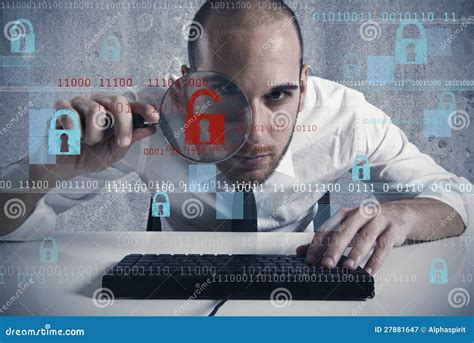 Virus And Hacking Concept Stock Image Image Of Magnification 27881647