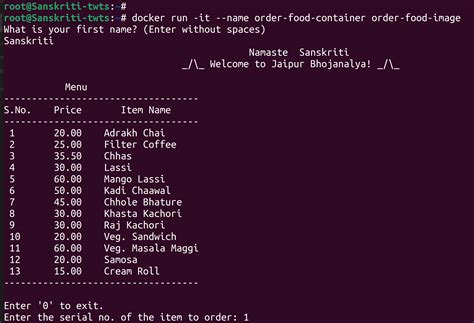 GitHub BhairaviSanskriti OrderFood Running CLI Application Inside A Container