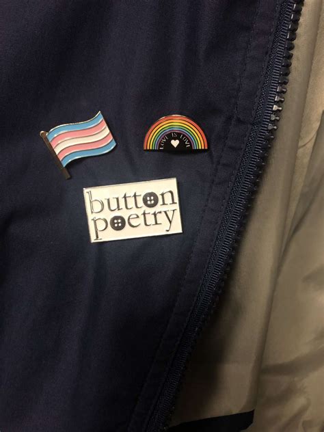 Transgender Flag Pin Button Poetry