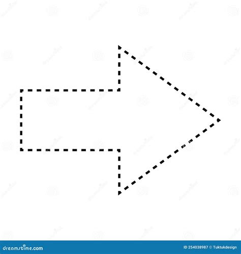 Arrow Shape Dashed Symbol Vector Icon For Creative Graphic Design Element Stock Vector