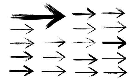 Set Of Arrow Brush Stroke 10811166 Vector Art At Vecteezy